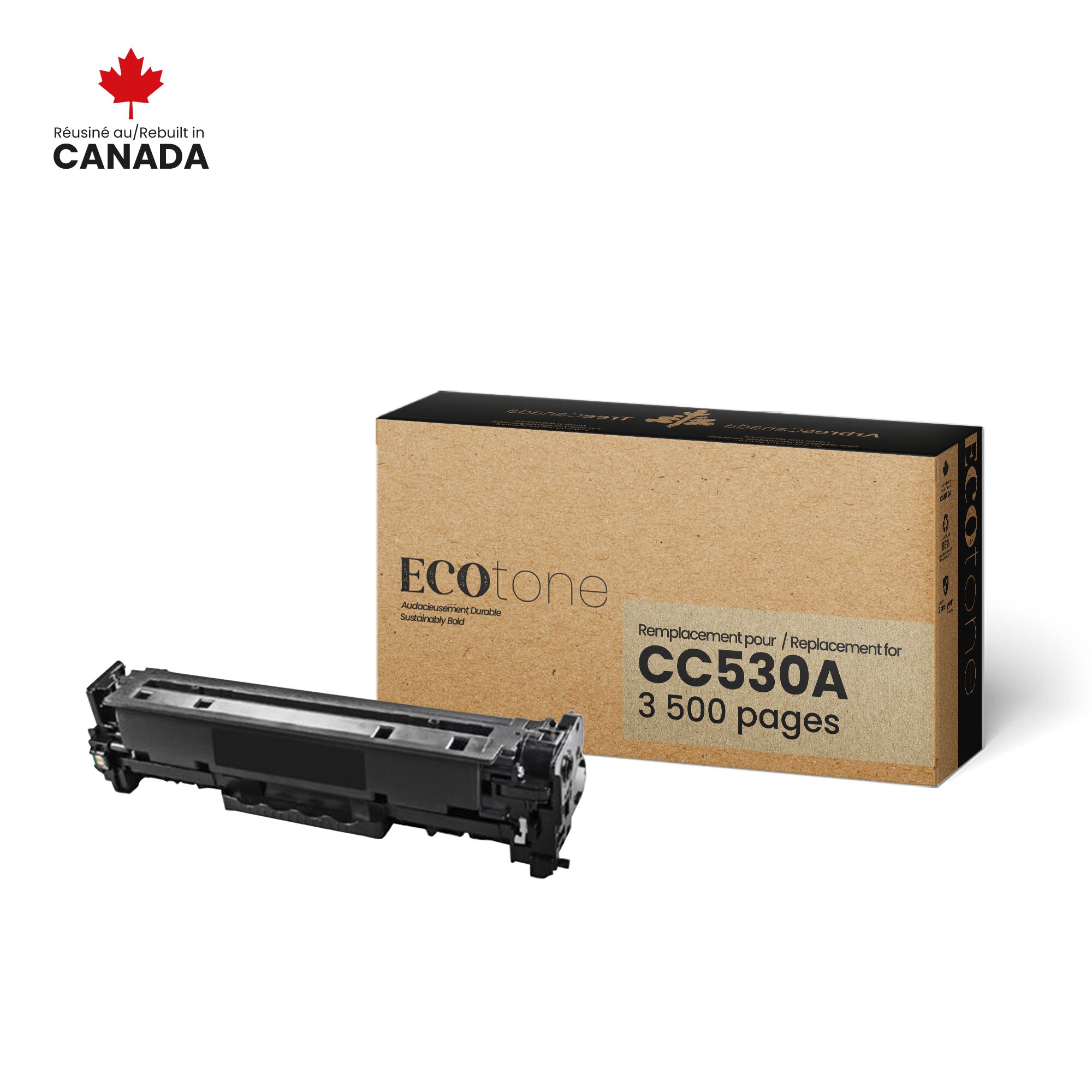 NON-OEM HP CC530A Reman Ecotone Black 3.5K